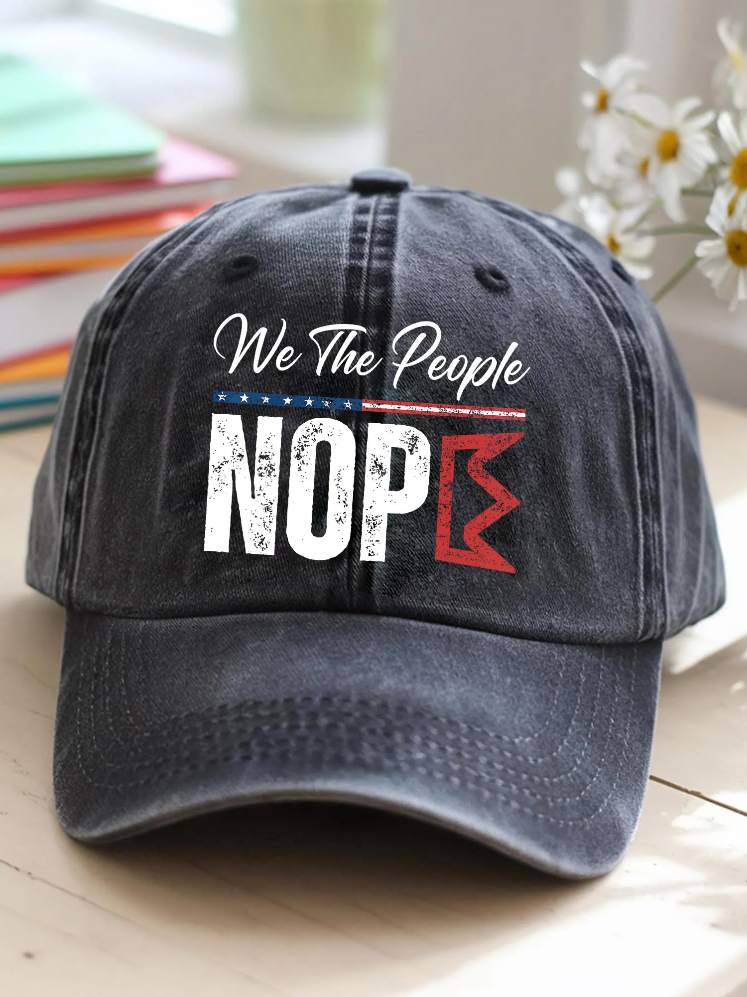 Unisex Retro We The People No Kings Nope Protest Print Baseball Cap