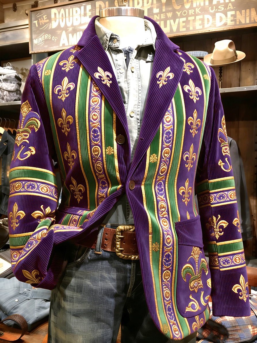 🎭 Mardi Gras Men’s Bold Festive🧥 – Usaseasonsoutfits