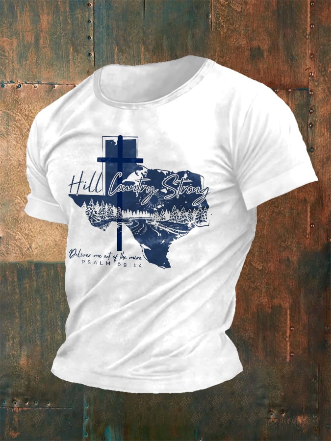 Men's Retro Texas Strong Hill Country Strong Deliver Me Out Of The Mire ...
