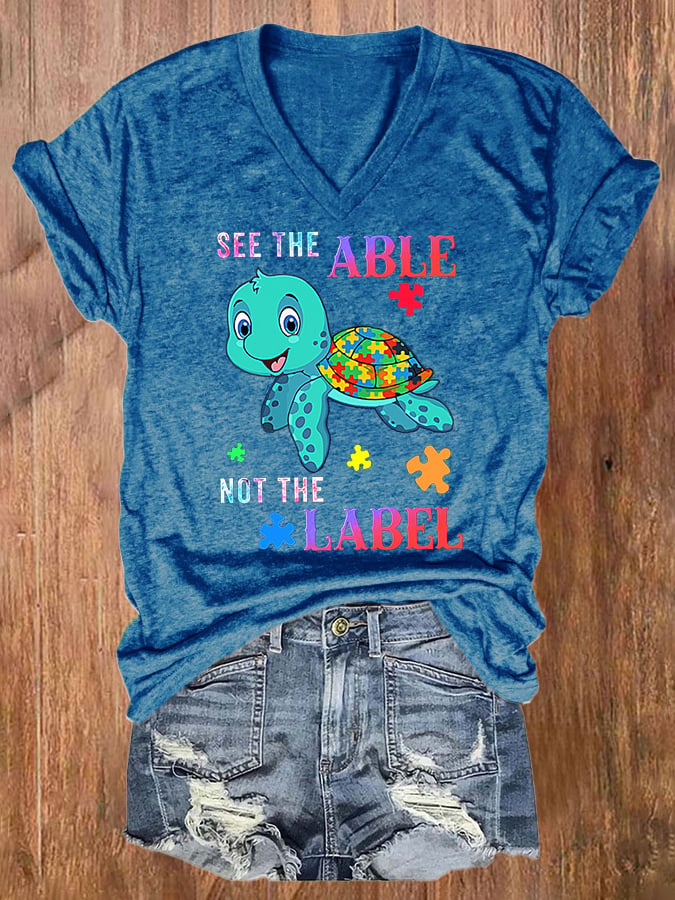 Women's Autism Awareness, Awareness Turtle, See The Able Not The Label ...