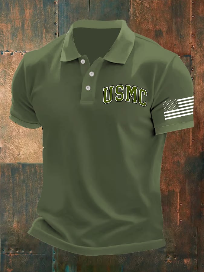 Men' s USMC Pattern Polo Shirt