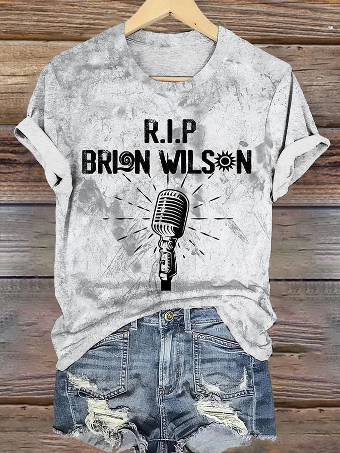 Retro R.I.P Brian Wilson Print T-Shirt