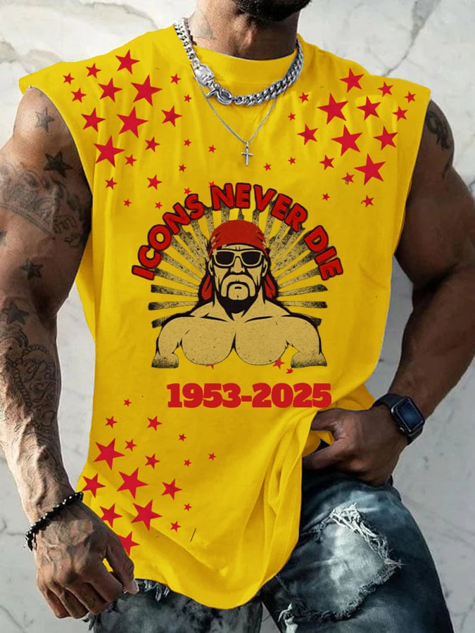 Men's legendary wrestler memorial casual print tank top