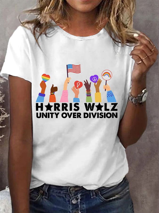 Women's Unity Over Division Printed T-Shirt