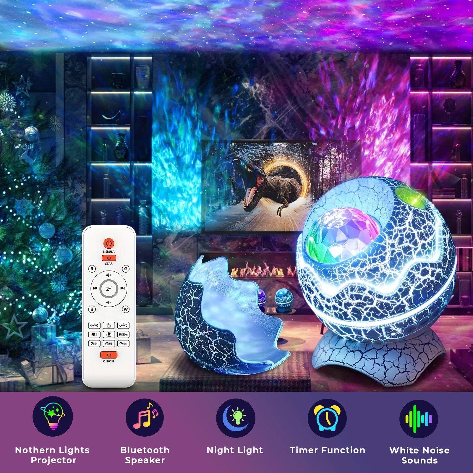 🎁Buy 2 Free Shipping - Dinosaur Egg Star Projector Light with Remote