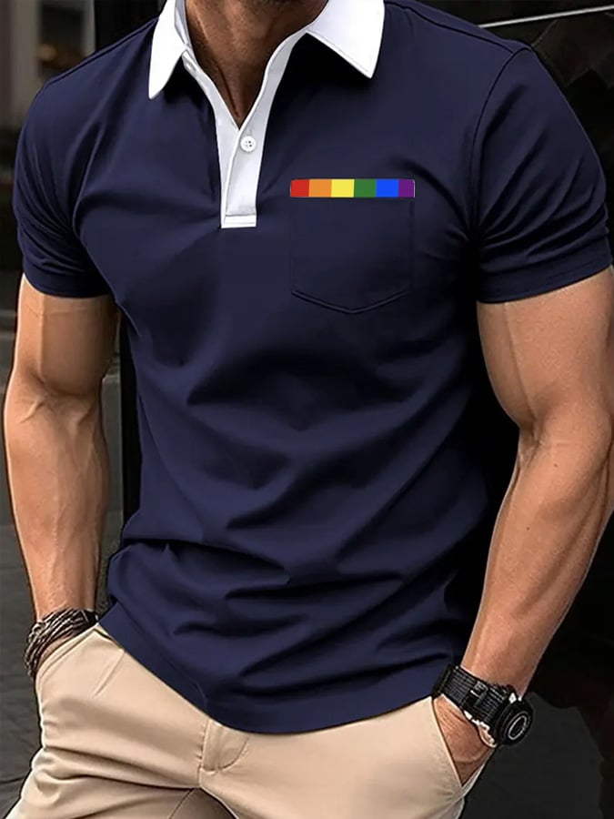 Men's Pride Print Polo Shirt