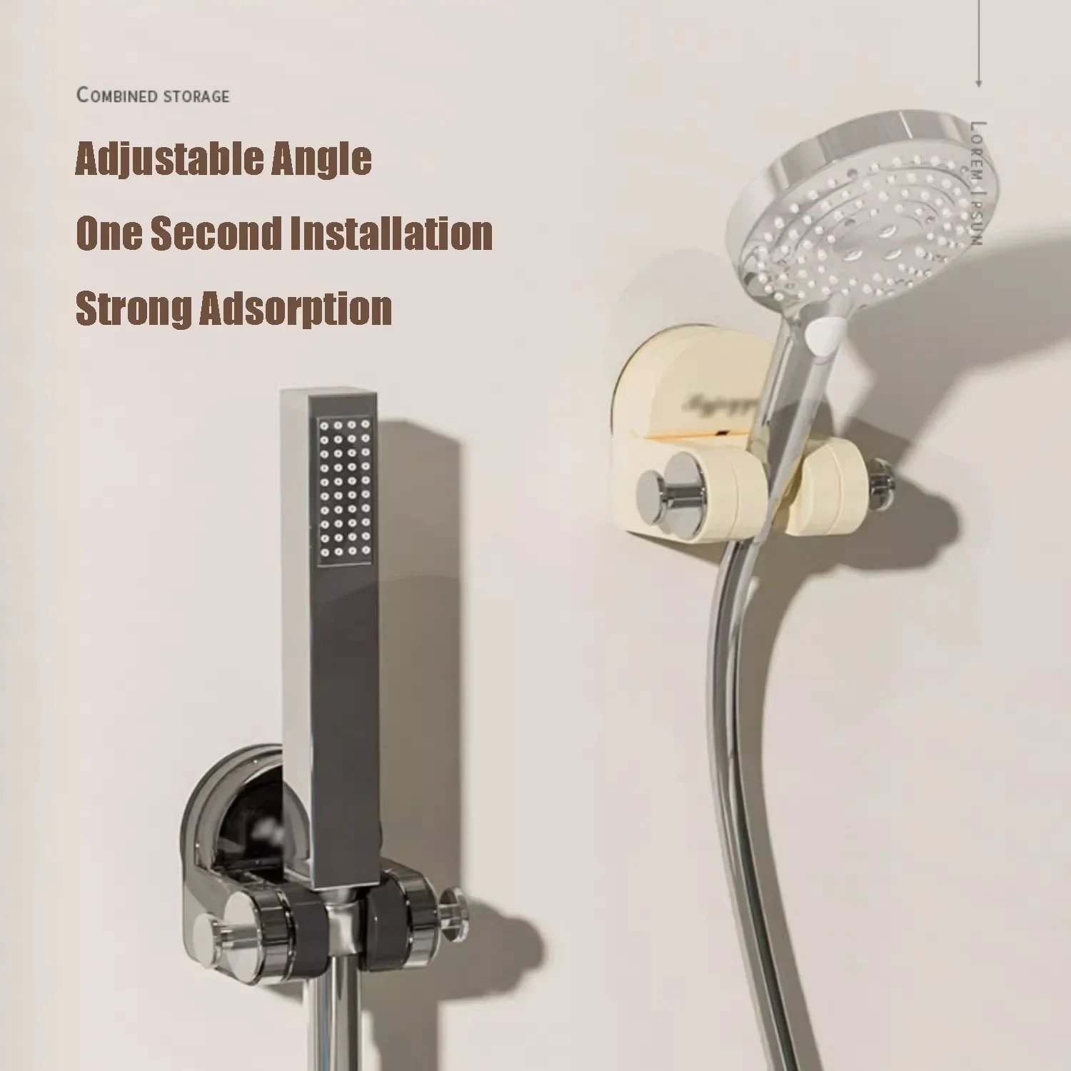 Integrated Suction Cup Shower Rack Wall Mounted Non Perforated Shower ...