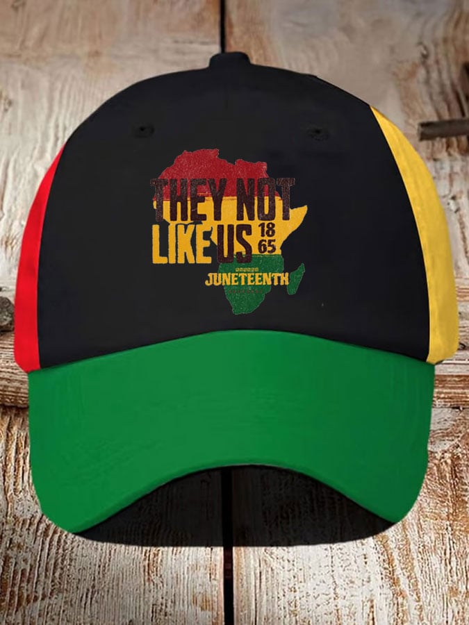 Unisex Black Juneteenth Print Casual Hat